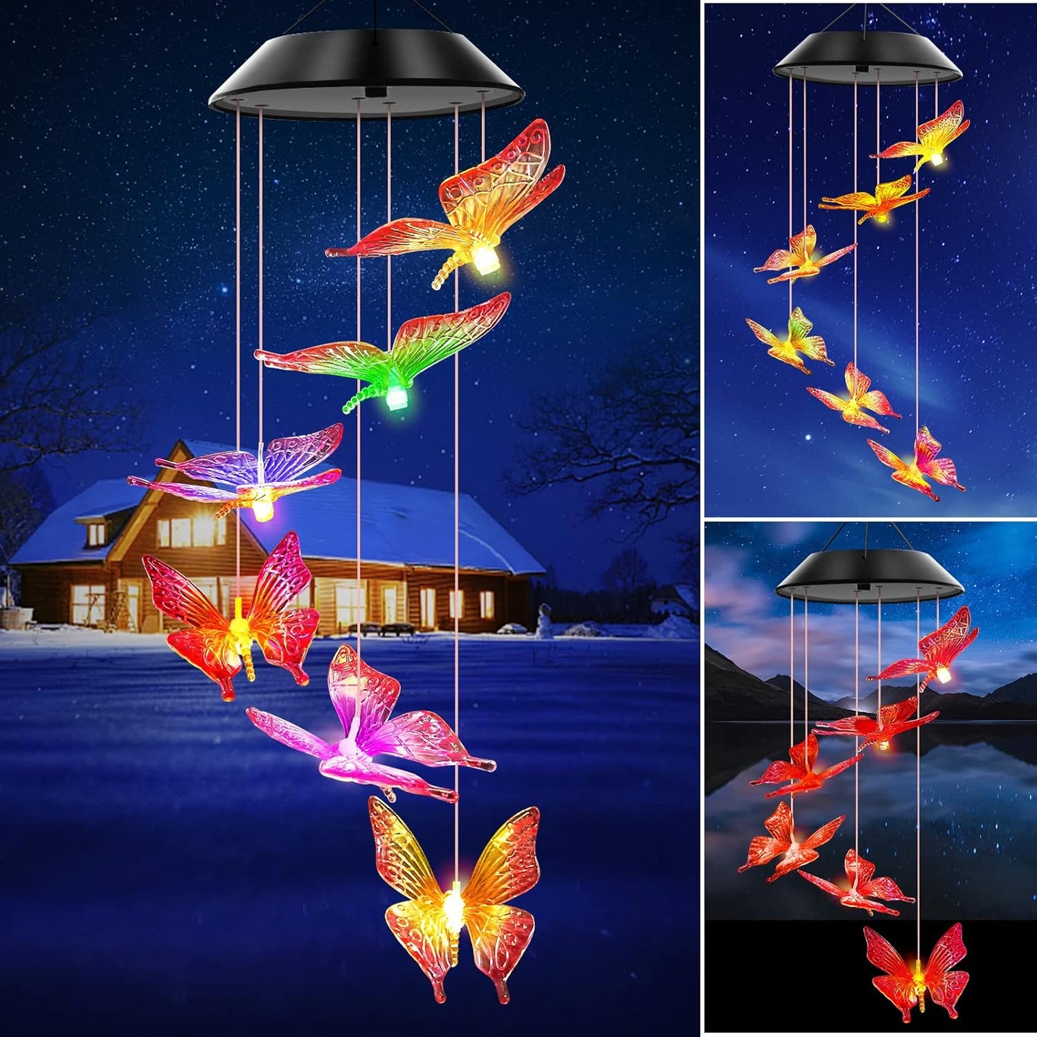 LED Color Changing Solar Wind Chimes for Outdoor Garden Decor — SJ Backyard