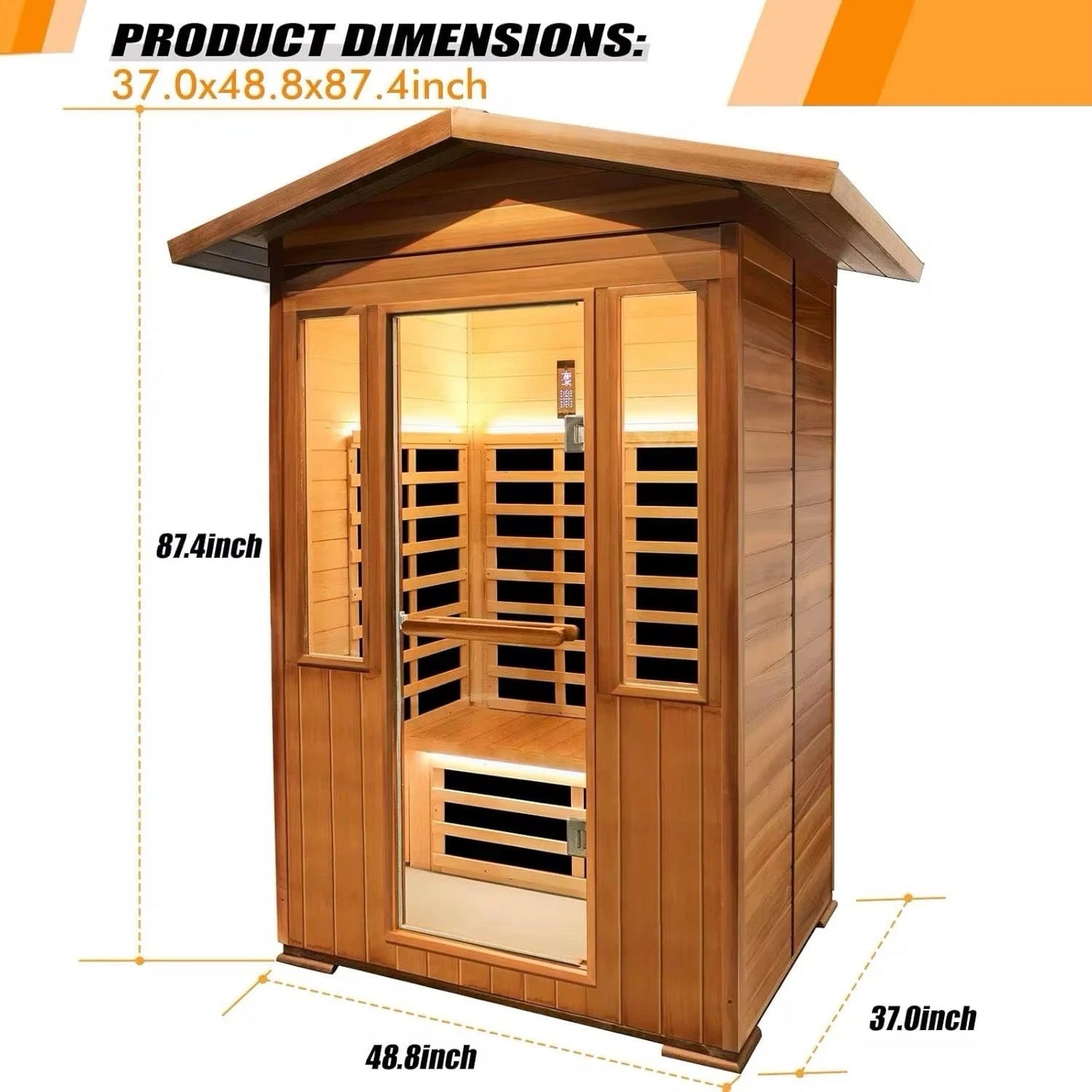 Indoor Infrared Hemlock Wood Sauna for Two Person — SJ Backyard