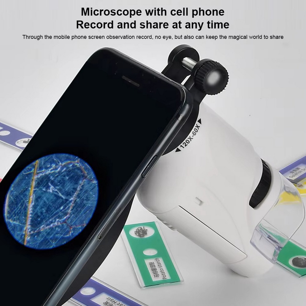 Kid’s Portable Mini Pocket Microscope – 60X–120X Handheld Educational ...